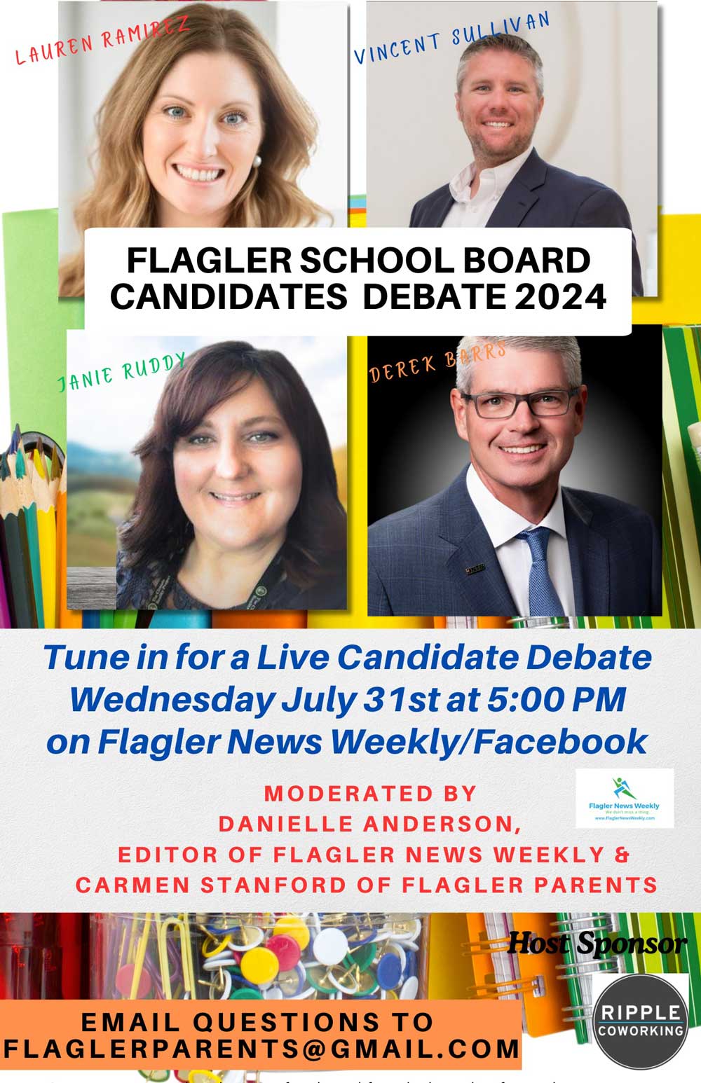 Flagler County School Board Candidate Debate 2024 | FlaglerLive