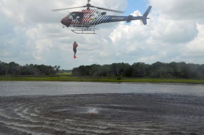 Flagler County FireFlight and Paramedics Practice Marine Rescue Techniques in Intracoastal ...