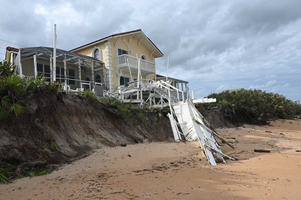 Devastation on Flagler's Coastline: Houses and Roadbeds Hanging on Sand ...