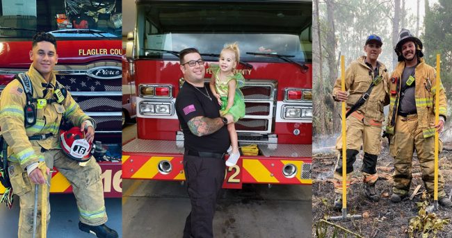 Flagler County Fire Rescue's Jake Gonzalez, Jon Moscowitz, and Dylan ...