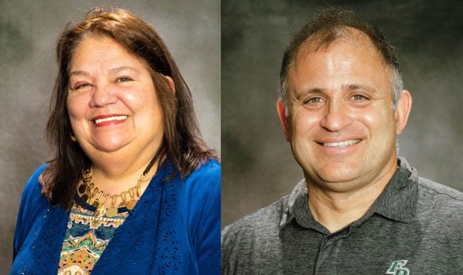 FPC's Jim Gambone, a Math Teacher, and Nutrition Manager Judy Gallo are ...